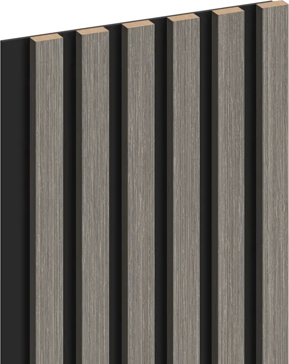 Mexen Lam-B, akustické stěnové lamely 275 × 30 cm, HDF deska 4 mm, technická dýha, dub stříbřitý, S100-275307-3015-007