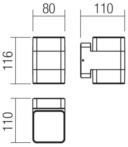 Redo 90492 - LED Venkovní nástěnné svítidlo TOK LED/14,8W/230V IP44 antracit