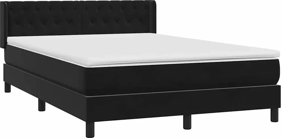 Box spring postel s matrací černá 160x210 cm samet 3318371