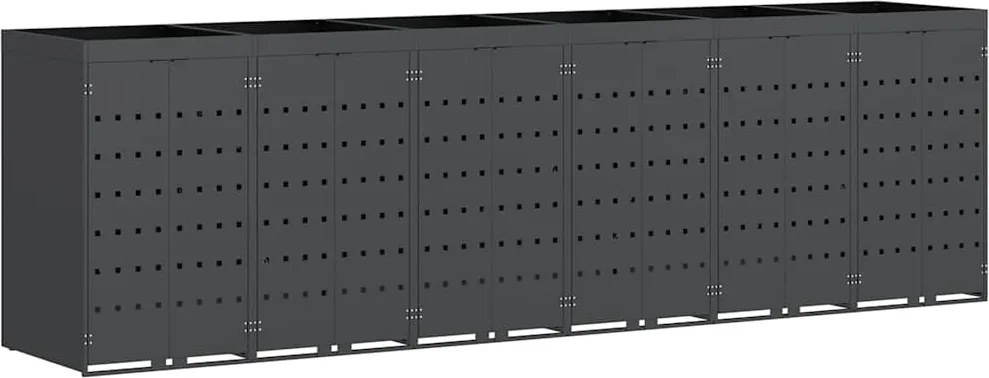 vidaXL Úložný box na 6 popelnic Antracit 408 x 77,5 x 121,5 cm [3394747]