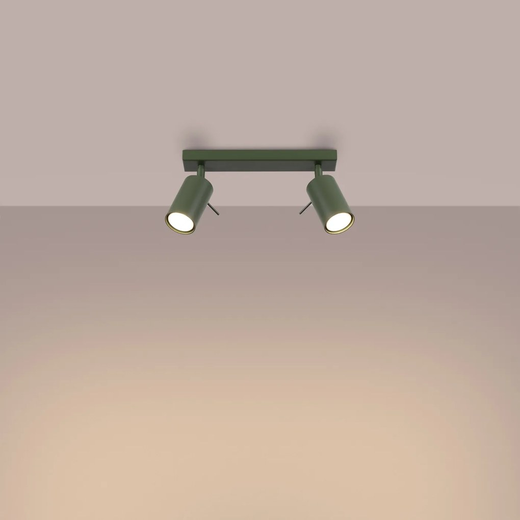 Sollux Lighting Stropní svítidlo RING 2 olivově zelené