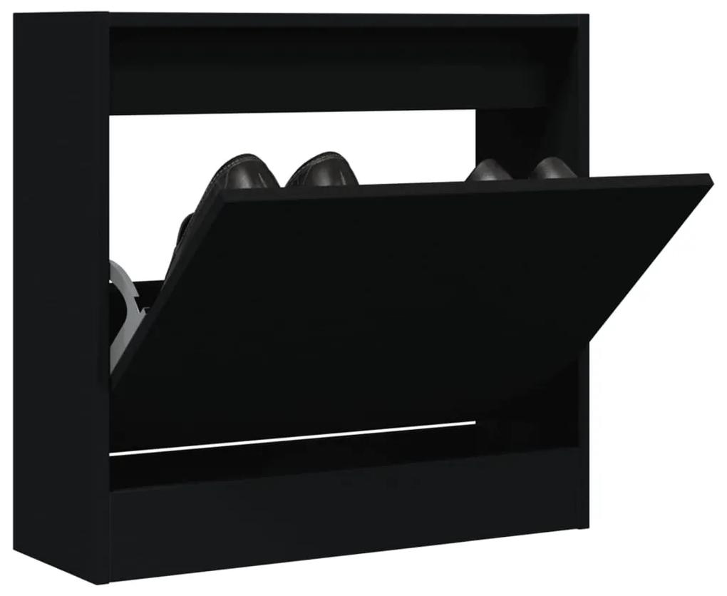 Botník černý 60 x 21 x 57 cm kompozitní dřevo - Default Title