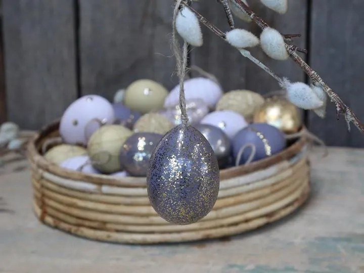 Chic Antique Velikonoční vajíčko Gold Mica, fialová barva, zlatá barva, plast