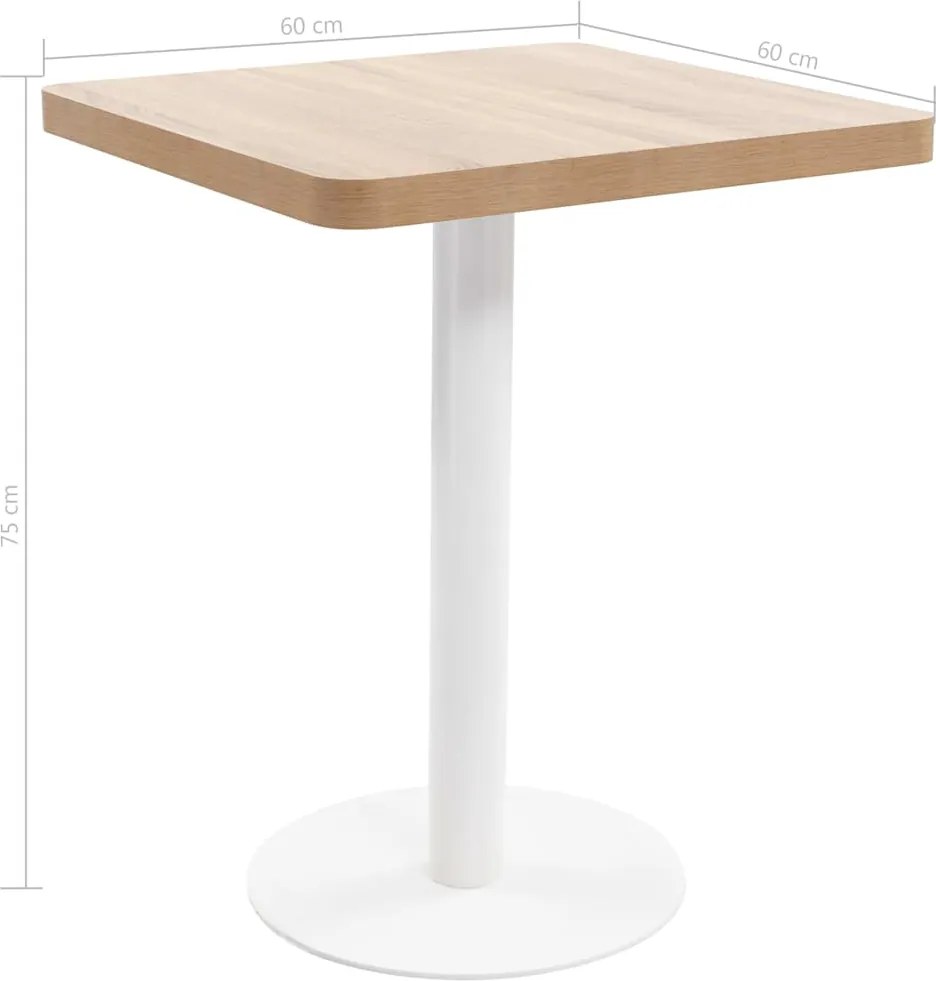 Bistro stolek světle hnědý 60 x 60 cm MDF 286429