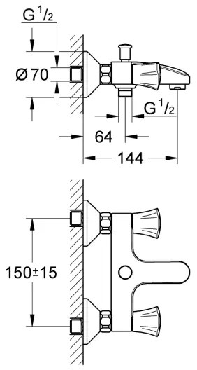 GROHE 25450001 - Vanová baterie COSTA L DN 15 lesklý chrom