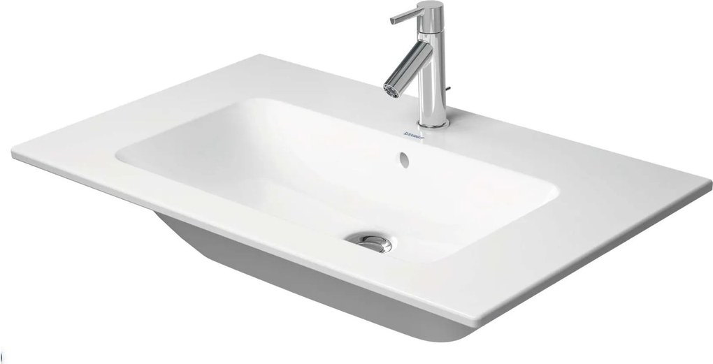 Duravit ME by Starck - Umyvadlo 83x49 cm, s přepadem, otvor pro baterii, DuraShield, matná bílá 233683AC00