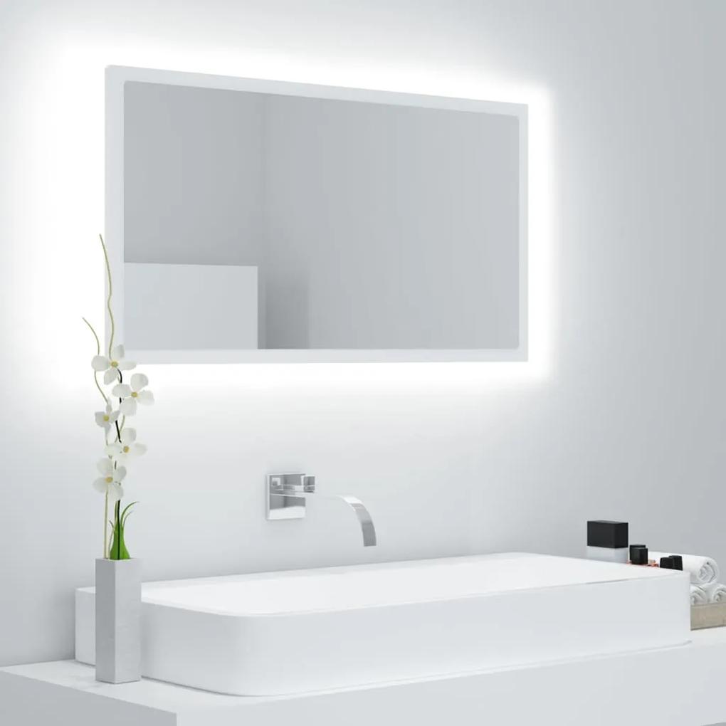 804924 vidaXL LED koupelnové zrcadlo bílé 80 x 8,5 x 37 cm dřevotříska