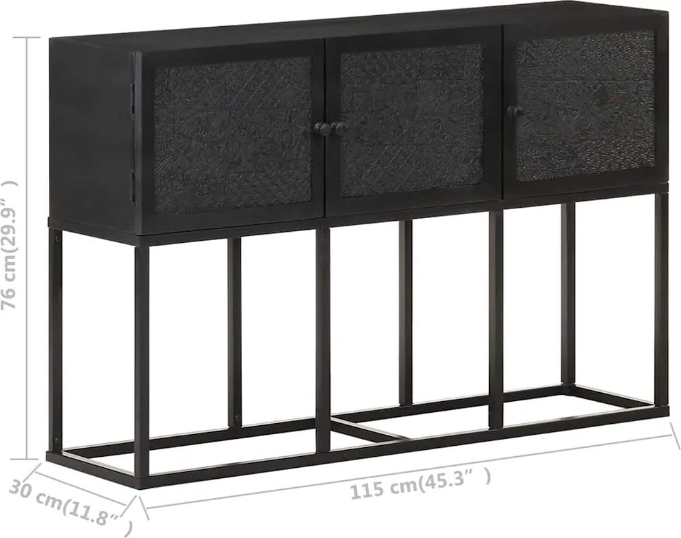 Příborník 115 x 30 x 76 cm masivní mangovníkové dřevo 323579