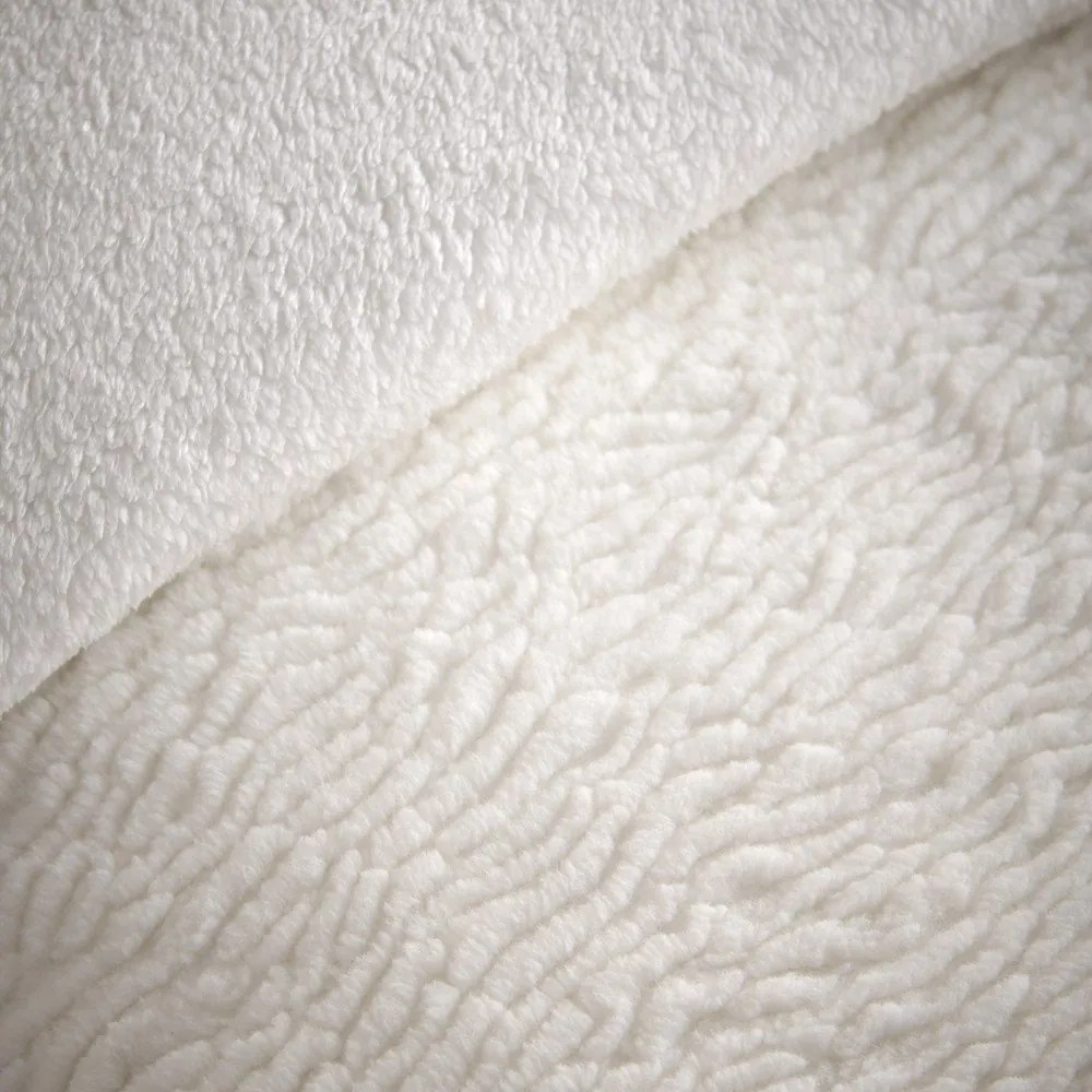 Krémové povlečení na jednolůžko 135x200 cm Textured Wave Faux Fur – Catherine Lansfield