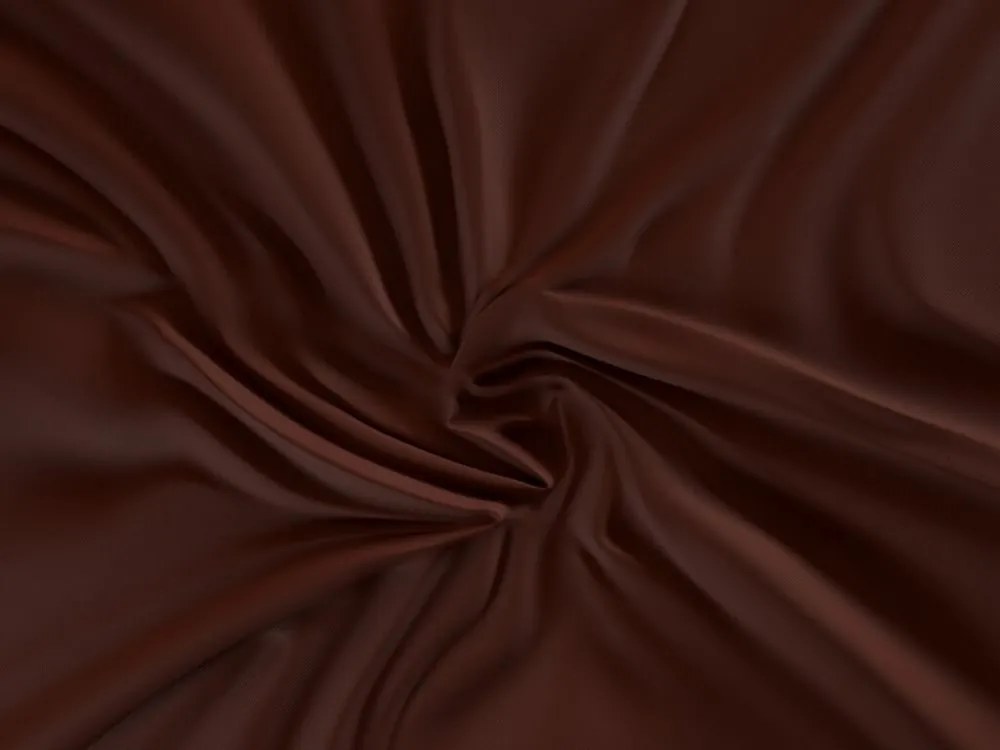 Saténové prostěradlo (140 x 200 cm) - tm hnědé / čokoládové