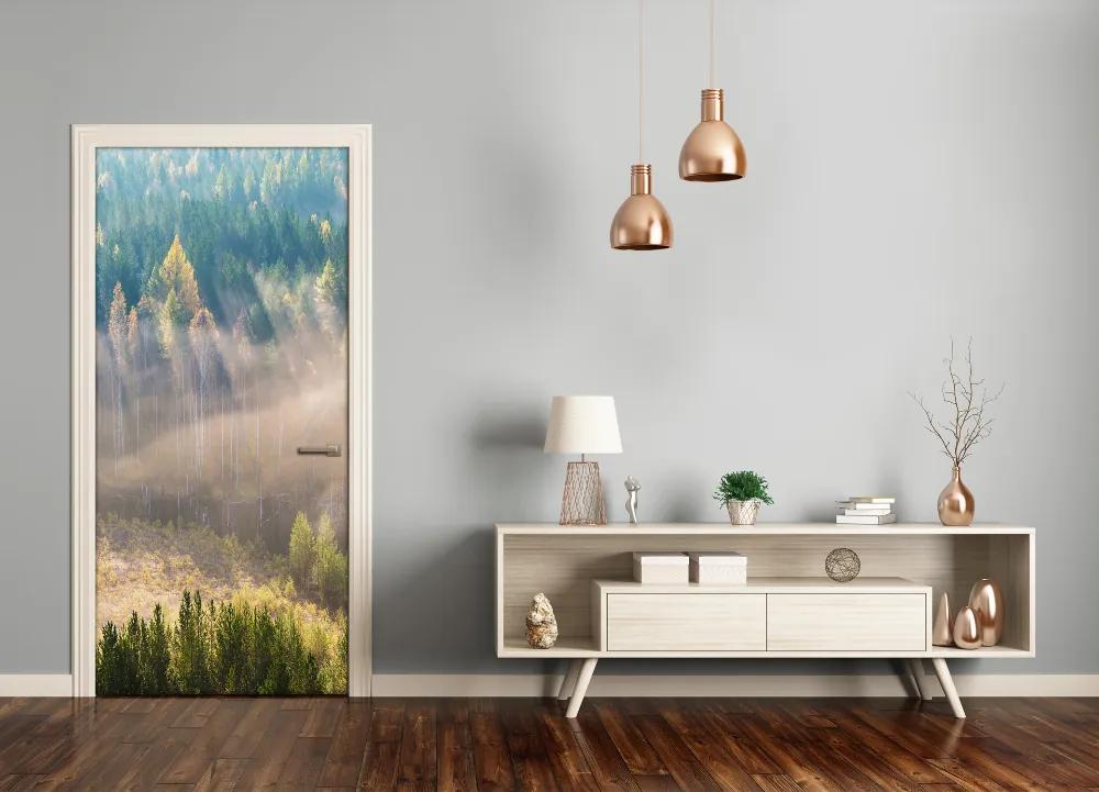 Fototapeta na dveře samolepící mlha nad lesem 95x205 cm