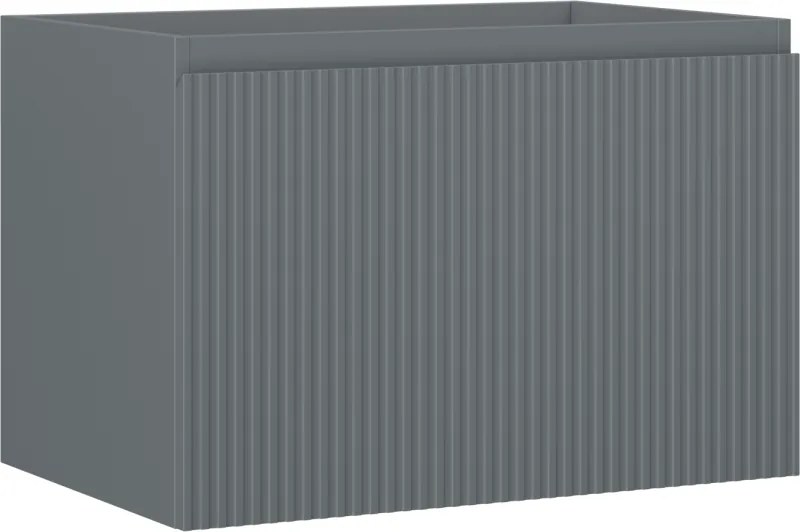 Mexen Rivel, koupelnová skříňka 70 cm, 1 zásuvka, drážkovaná, grafitová matná, 91A20-07047-1-BF66
