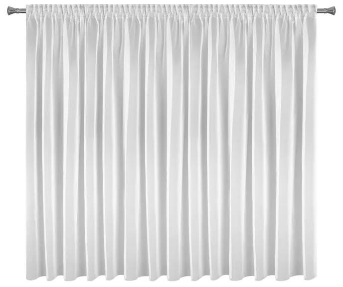 Bílá záclona ESEL na pásce vyrobena z hladké lesklé látky 350x140 cm