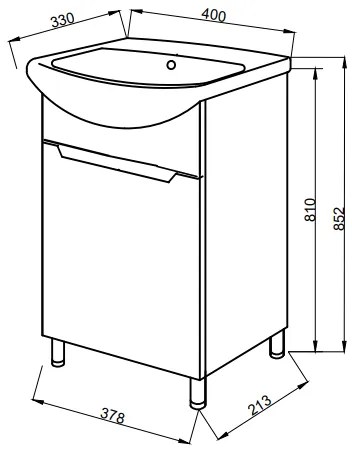 Lavedo Estel 40 koupelnová skříňka s umyvadlem
