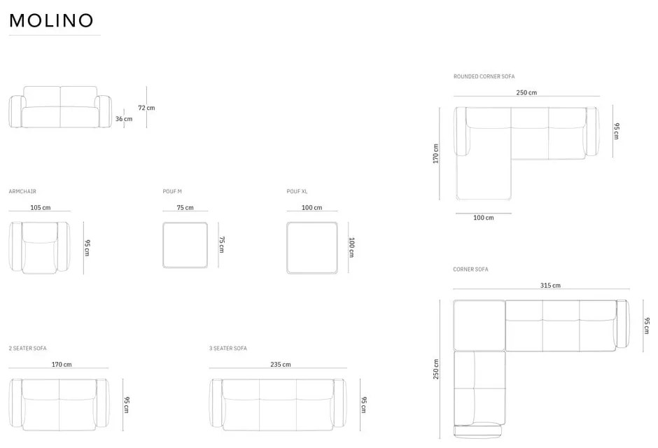 Tmavě šedé křeslo z textilie bouclé Molino – Micadoni Home