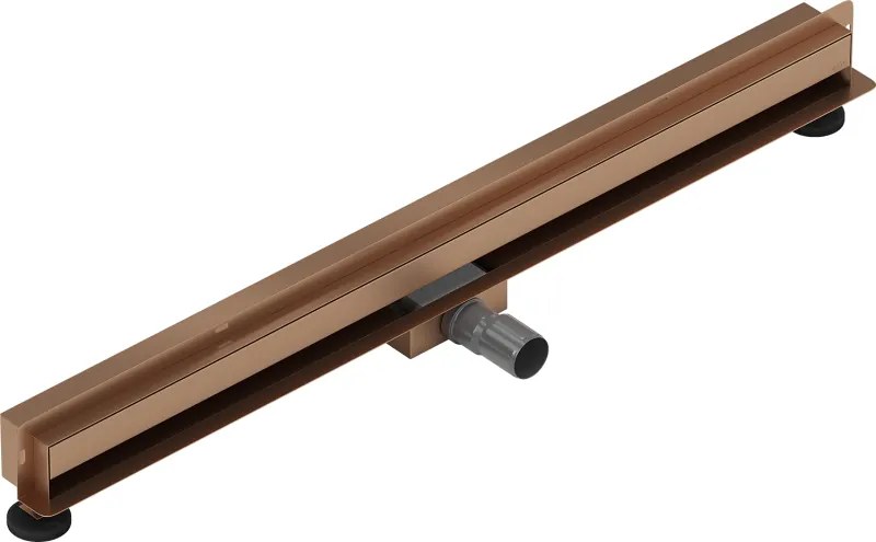 Mexen Flat Wall, sprchový žlab na zeď 2v1, 80 cm, měděná matná, 1C30080
