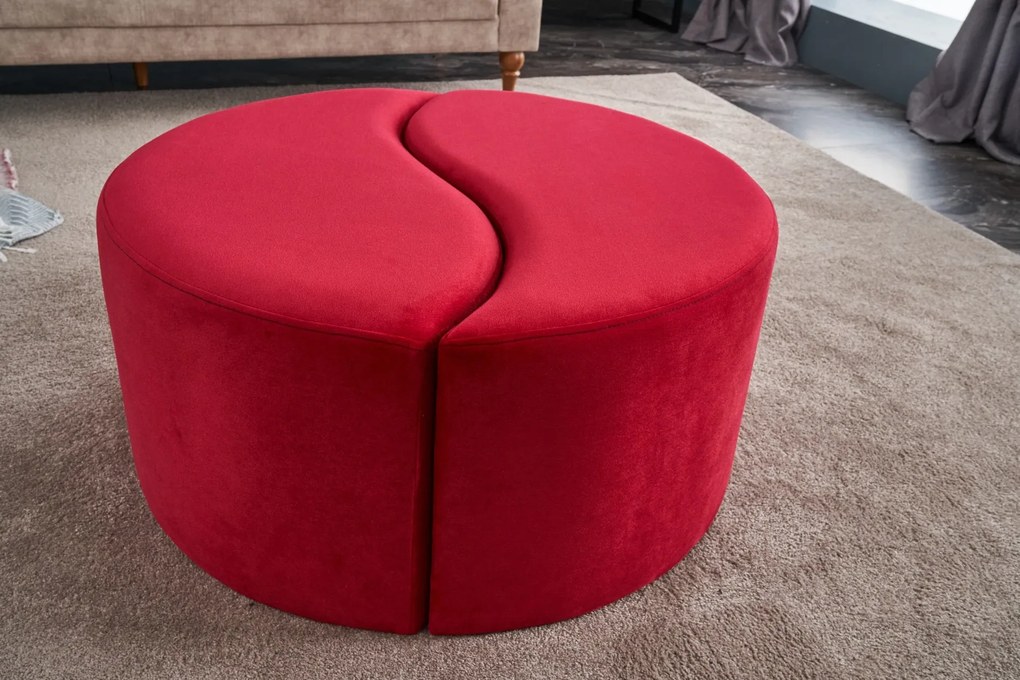 Atelier del Sofa Taburet Alis Puf - Red, Červená