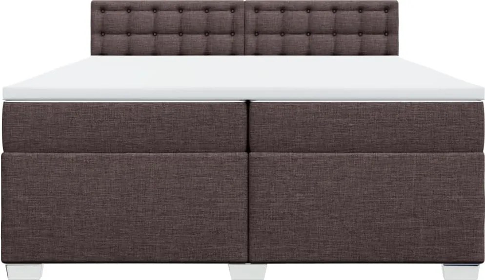 Box spring postel s matrací tmavě hnědá 200x200 cm textil 3288312