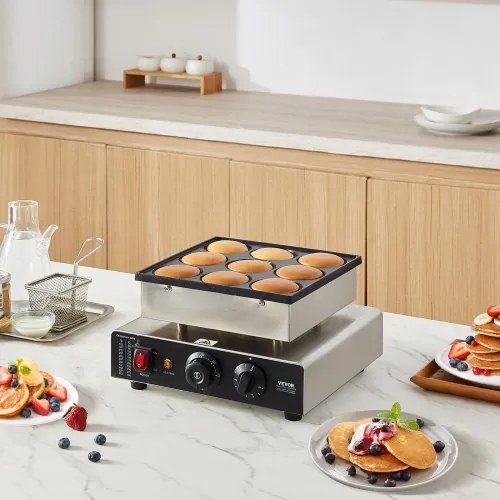 9PCS 76 mm Dutch Pancake Maker Komerční Dorayaki Baker 850 W nepřilnavý
