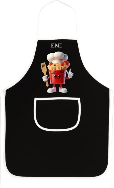 Kuchyňská zástěra Pasta EMI, černá