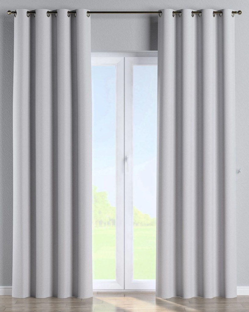 Závěs na kroužcích barva šedá látka pletený vzor, zatemňovací