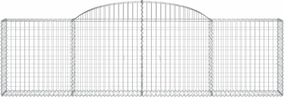 Klenuté gabionové koše 4 ks 300x30x80/100 cm pozinkované železo 3146505