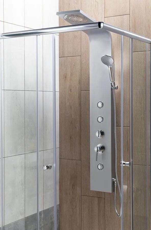 Aqualine, TUSA sprchový panel s baterií, 1400 mm, hliník, SL680