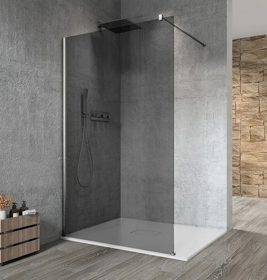 Gelco VARIO CHROME sprchová zástěna 80 x 200 cm jednodílná k instalaci ke stěně chrom sklo kouřové GX1380GX1010