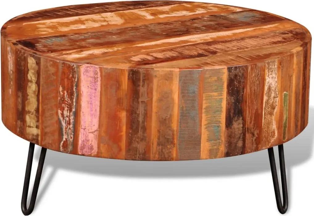 vidaXL Konferenční stolek masivní recyklované dřevo kulatý [241626]