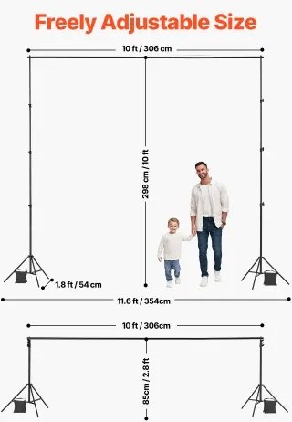 Stojan na pozadí, Přenosný stojan na pozadí se 4 příčkami VEVOR
