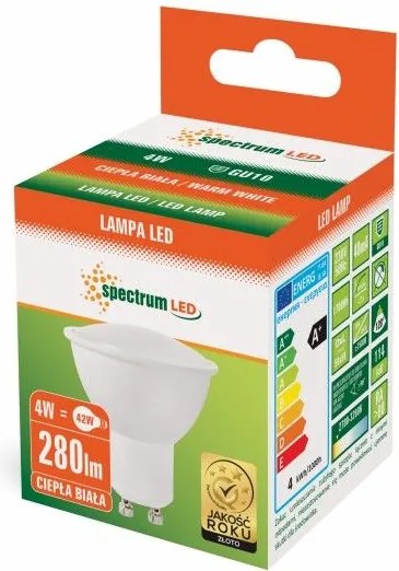 Toolight - Teplá LED žárovka GU10 230V 4W 280lm 13259, OSW-01025
