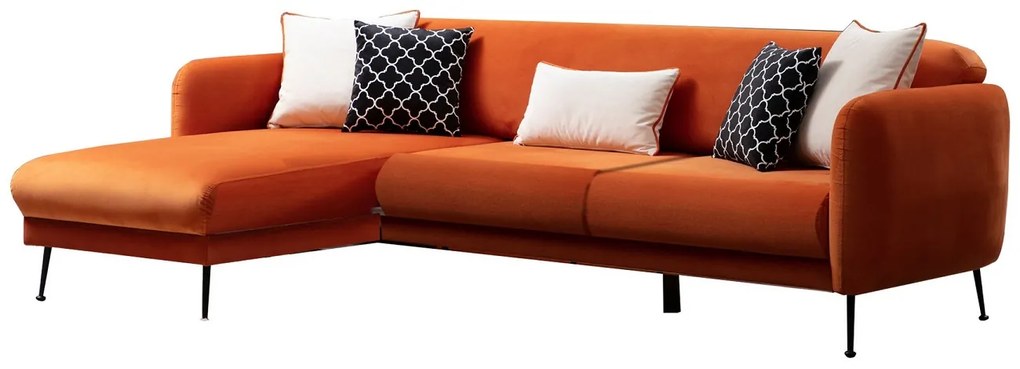 Designová sedačka Eilika 270 cm oranžová - levá