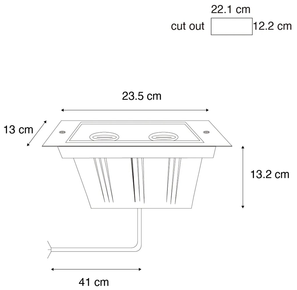 Chytré zemní bodové svítidlo ocelové 2-světla nastavitelné IP65 vč. 2 GU10 50mm - Oneon