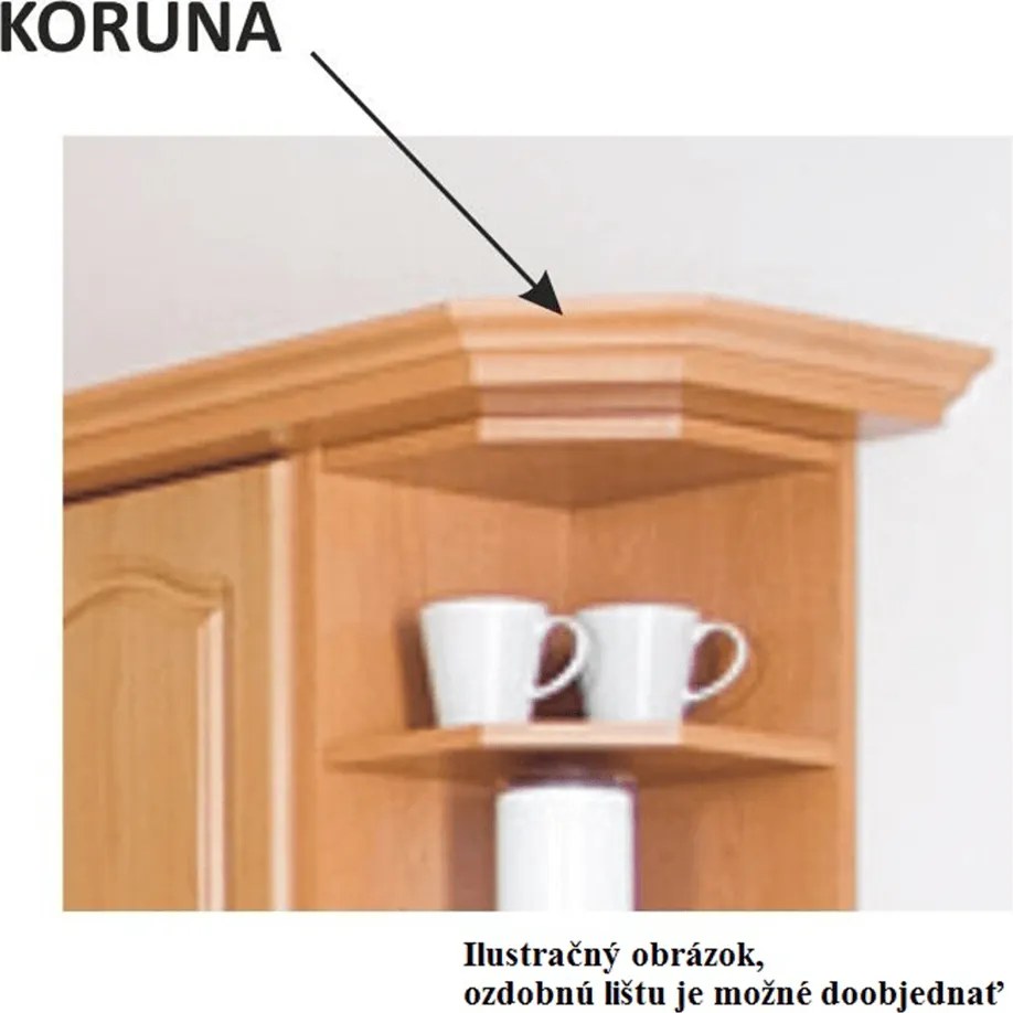 Horní skříňka, olše, pravá, LORA MDF NEW KLASIK W60 / 60