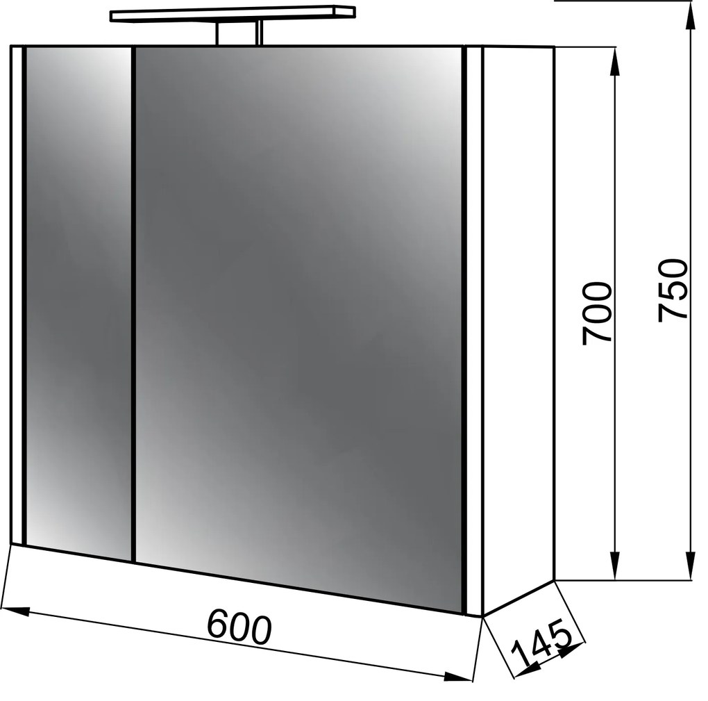 Lavedo Senator 60 zrcadlová skříňka s osvětlením