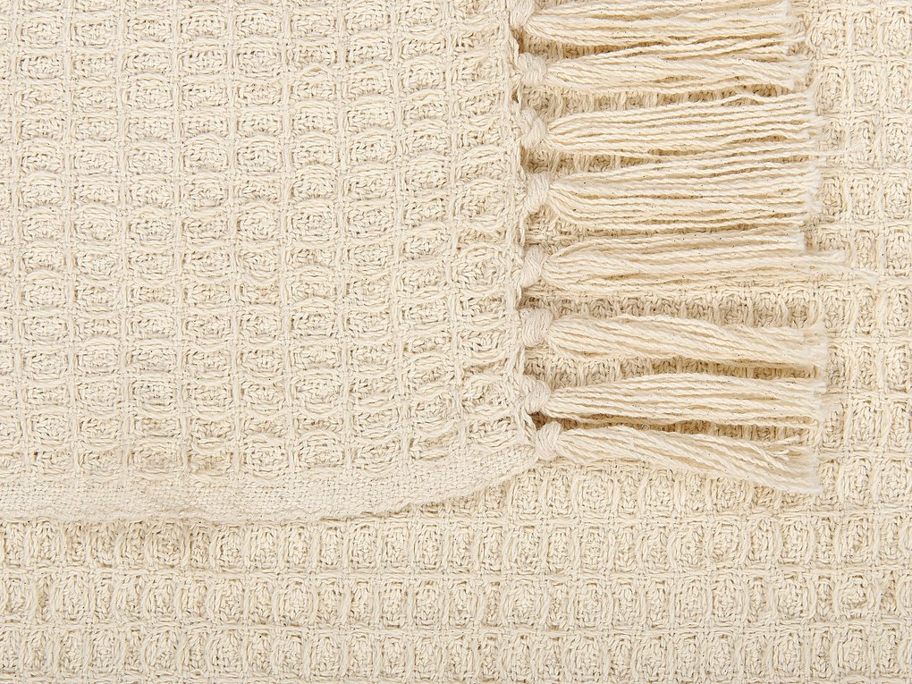 Bavlněná deka 125 x 150 cm béžová MALU Beliani