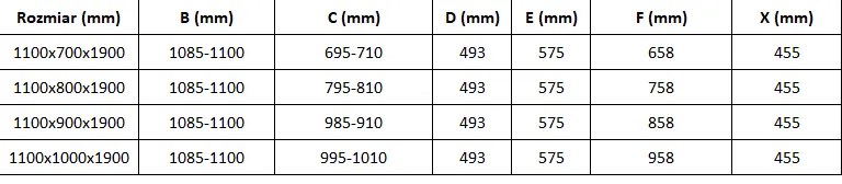 Mexen Omega posuvný sprchový kout 110 x 80 cm, 8mm sklo, zlatý profil-čiré sklo + slim sprchová vanička 5cm, 825-110-080-50-00-4010