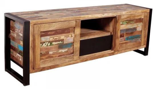 TV stolek z recyklovaného dřeva a kovu Moex