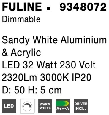 Stropní svítidlo LED se stmíváním Fuline 50 bílé
