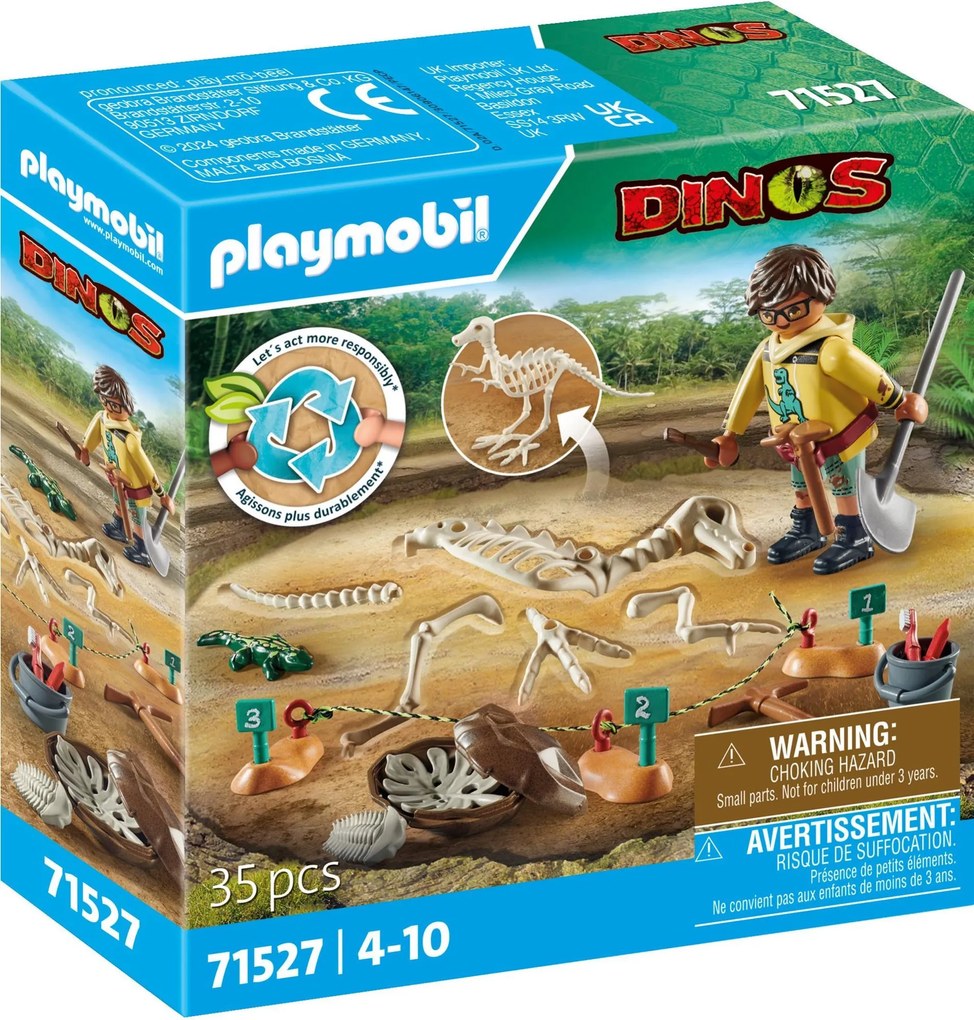 Set figurek a příslušenství playmobil 71527 vykopávky s kostrou dinosaura