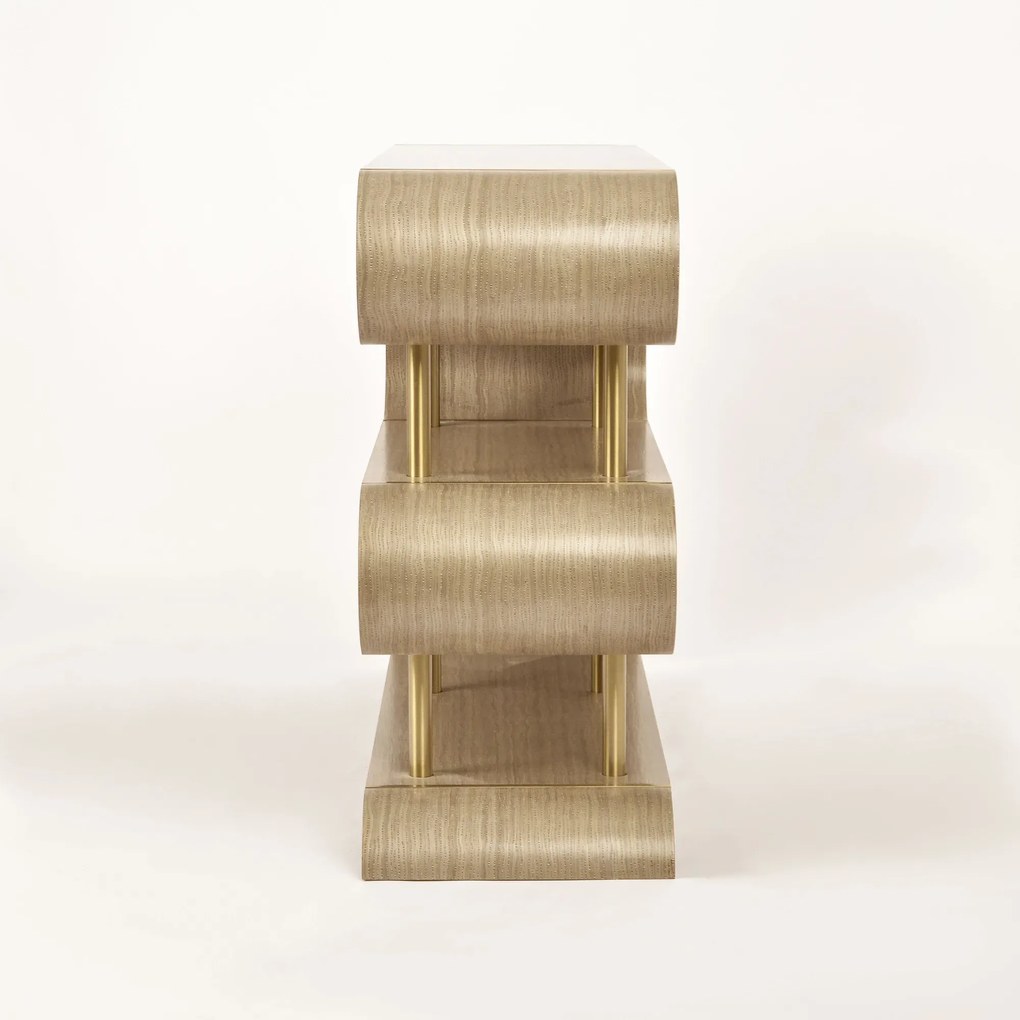 Designový konzolový stolek Stilig ST962 122 cm béžový/zlatý