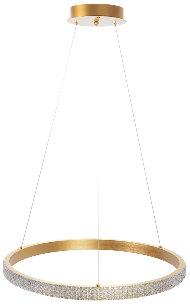 Toolight Toolight, LED křišťálové závěsné svítidlo 60x60 cm APP1203-CP, zlatá, OSW-04592