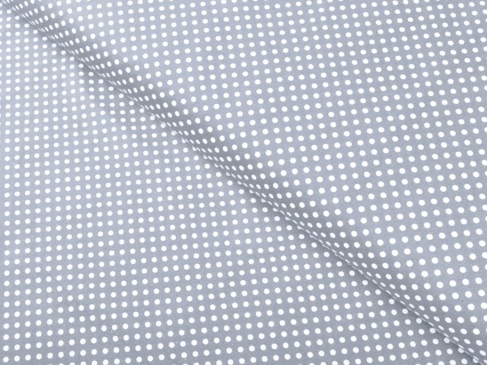 Biante Bavlněný povlak na polštář s lemem Sandra SA-342 Bílé puntíky na šedém 45 x 45 cm