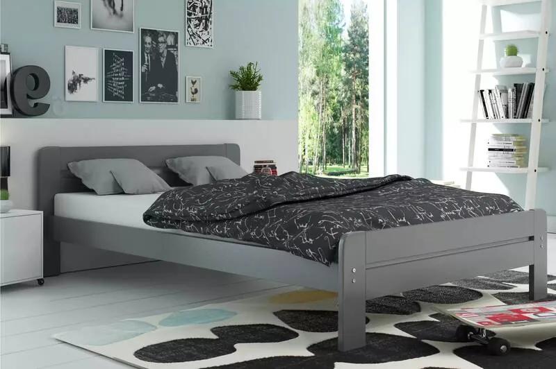 BMS Group Dřevěná postel Dallas s matrací 200x120 grafit