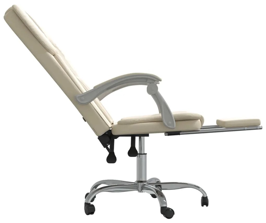 Polohovací kancelářská židle krémová umělá kůže,  349622