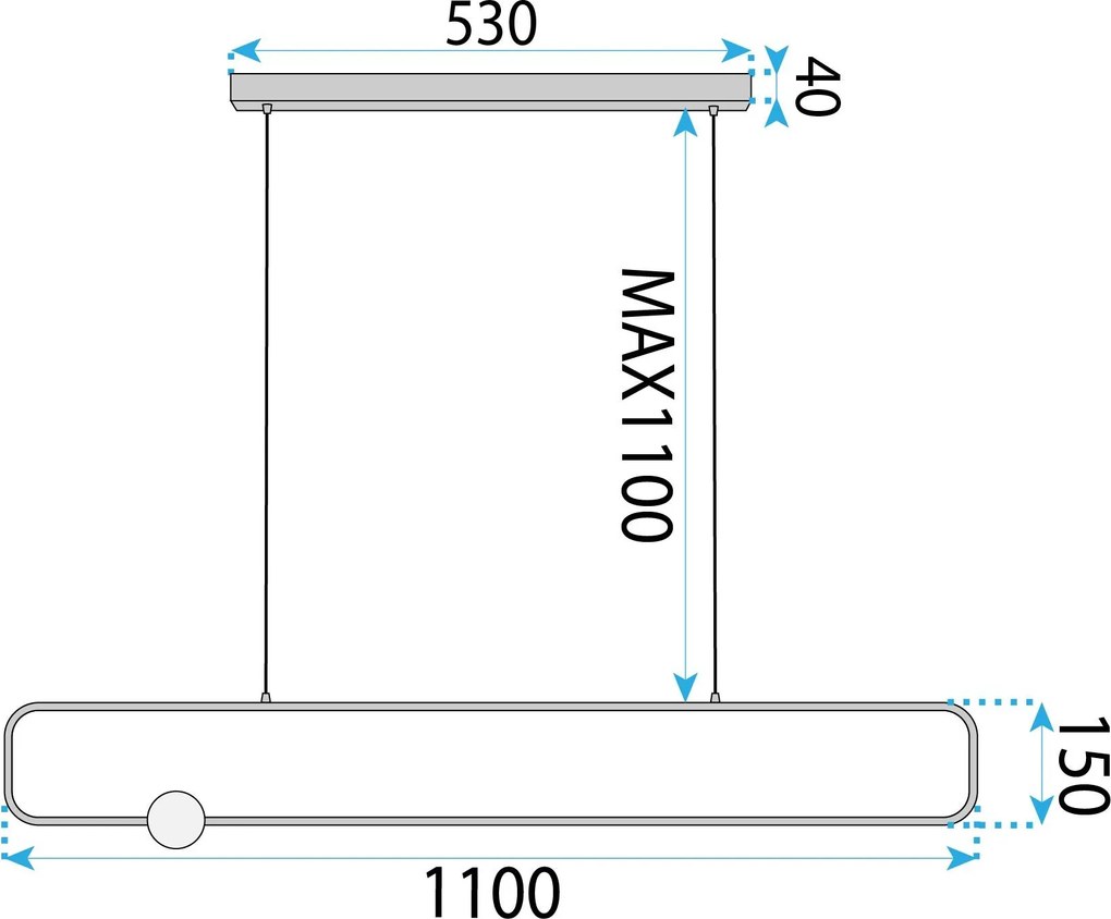 Toolight Rea, Led osvětlení G123-CP BLACK, OSW-02615