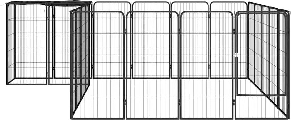 22panelová ohrádka pro psy černá 50 x 100 cm práškovaná ocel 3115951