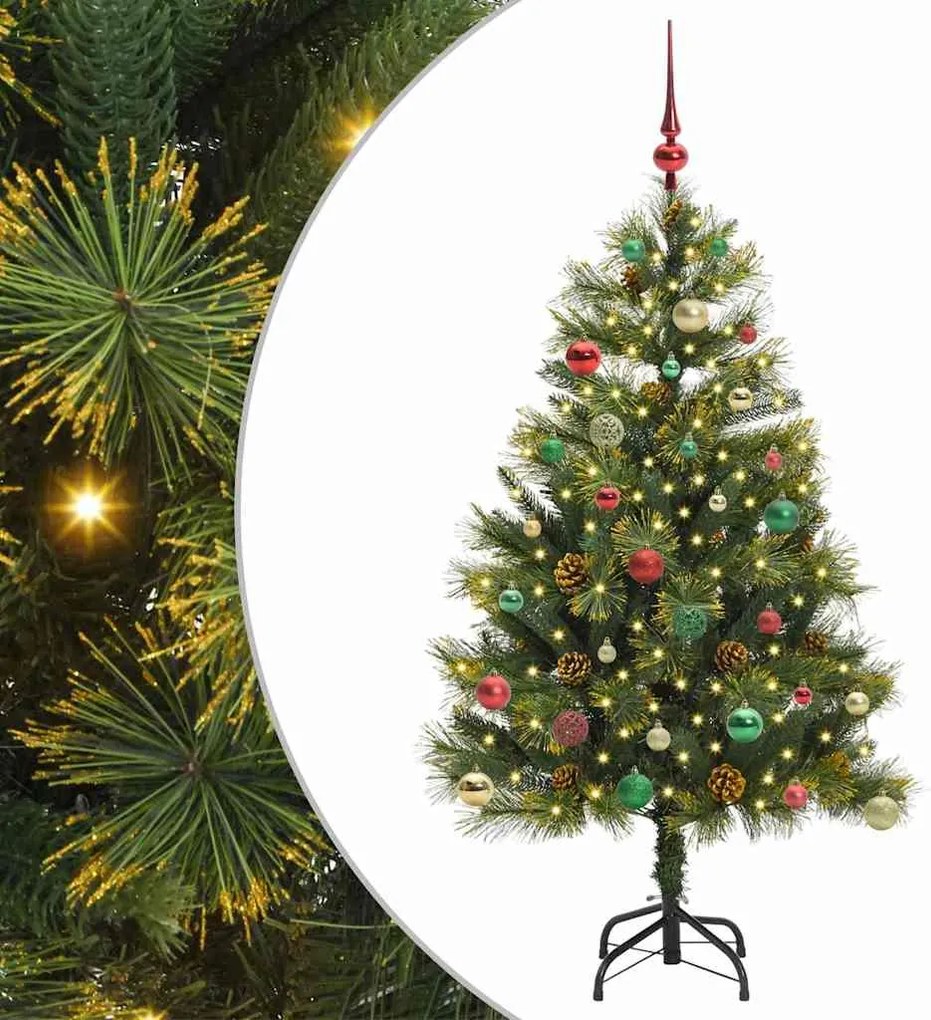 Umělý sklopný vánoční stromeček s kužely Zelená 150 cm 3395088