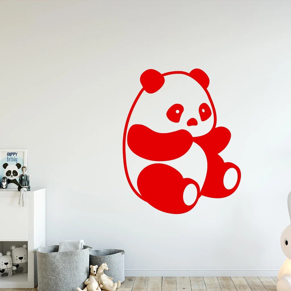 Živá Zeď Samolepka na zeď Roztomilá panda Barva: černá