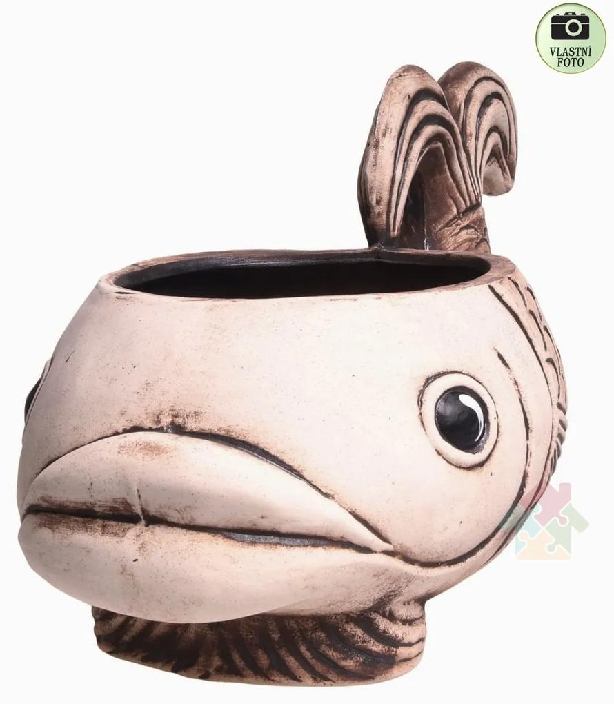 Venkovní keramický květináč ryba Alvin